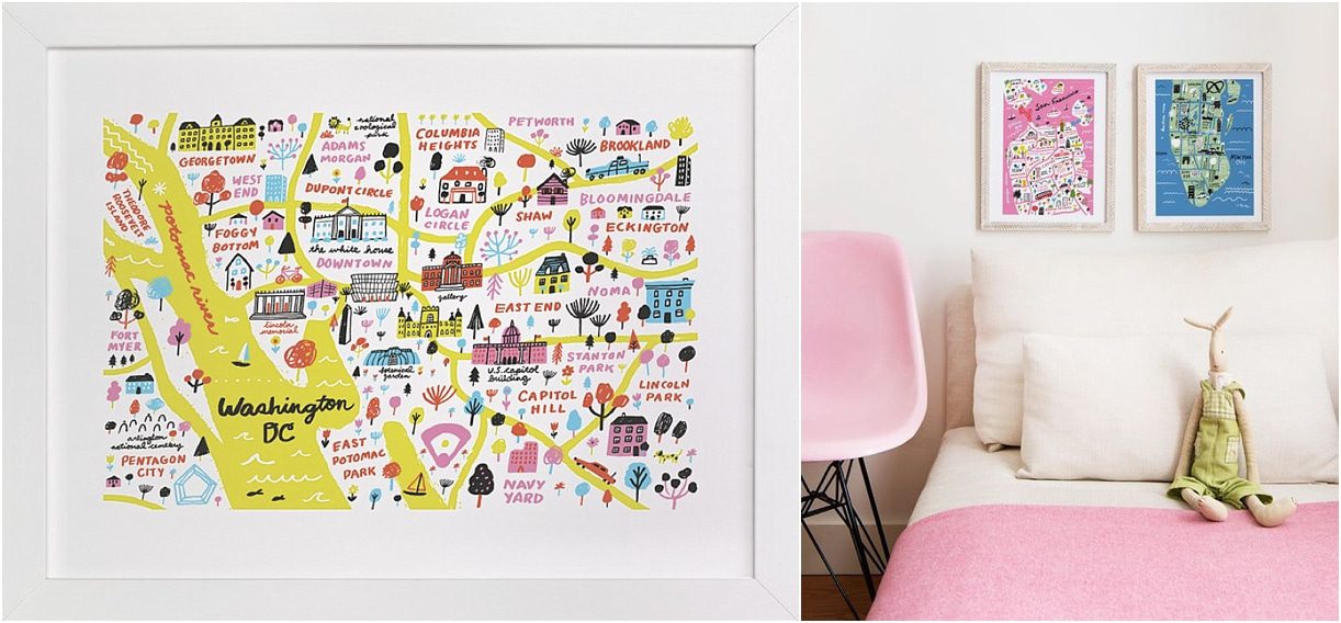 5 Double Duty Wall Art Maps for Your Wedding & Home | Hill City Bride