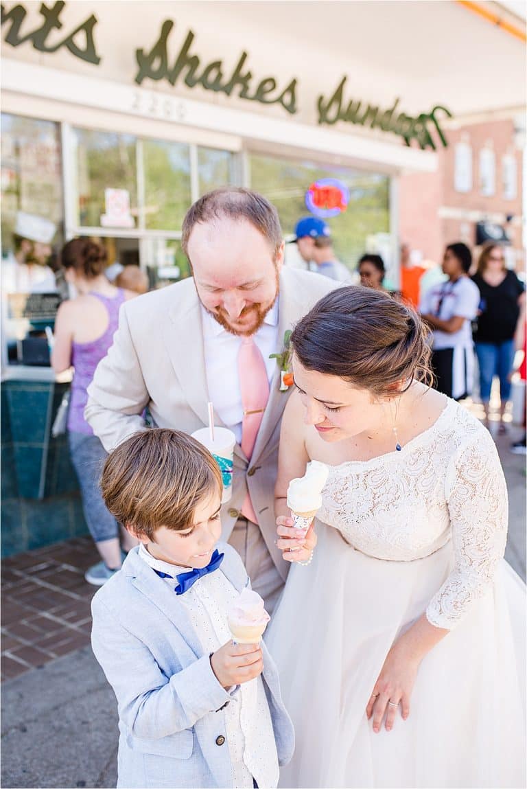 Breakfast Wedding Reception with Beautiful Belgian Waffle Cakes | HCB